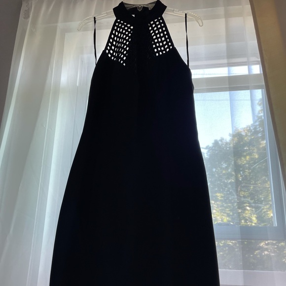 Dresses | Vintage Black Birdcage Neckline Halter Dress | Poshmark